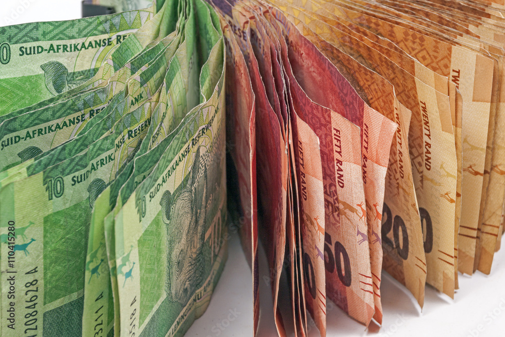 Fanned Out Collection of South African Bank Notes Stock Photo | Adobe Stock