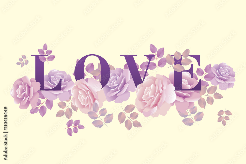 love poster template rose vector illustration Stock Vector | Adobe Stock