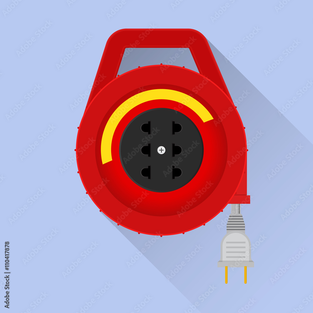 Extension electric cable reel Stock Vector | Adobe Stock