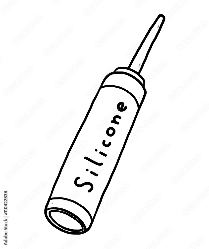 Vecteur Stock silicone tube / cartoon vector and illustration, black ...