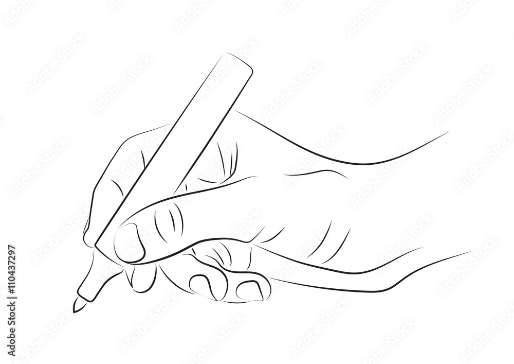 Hand drawing with marker. Line art illustration. เวกเตอร์สต็อก | Adobe ...