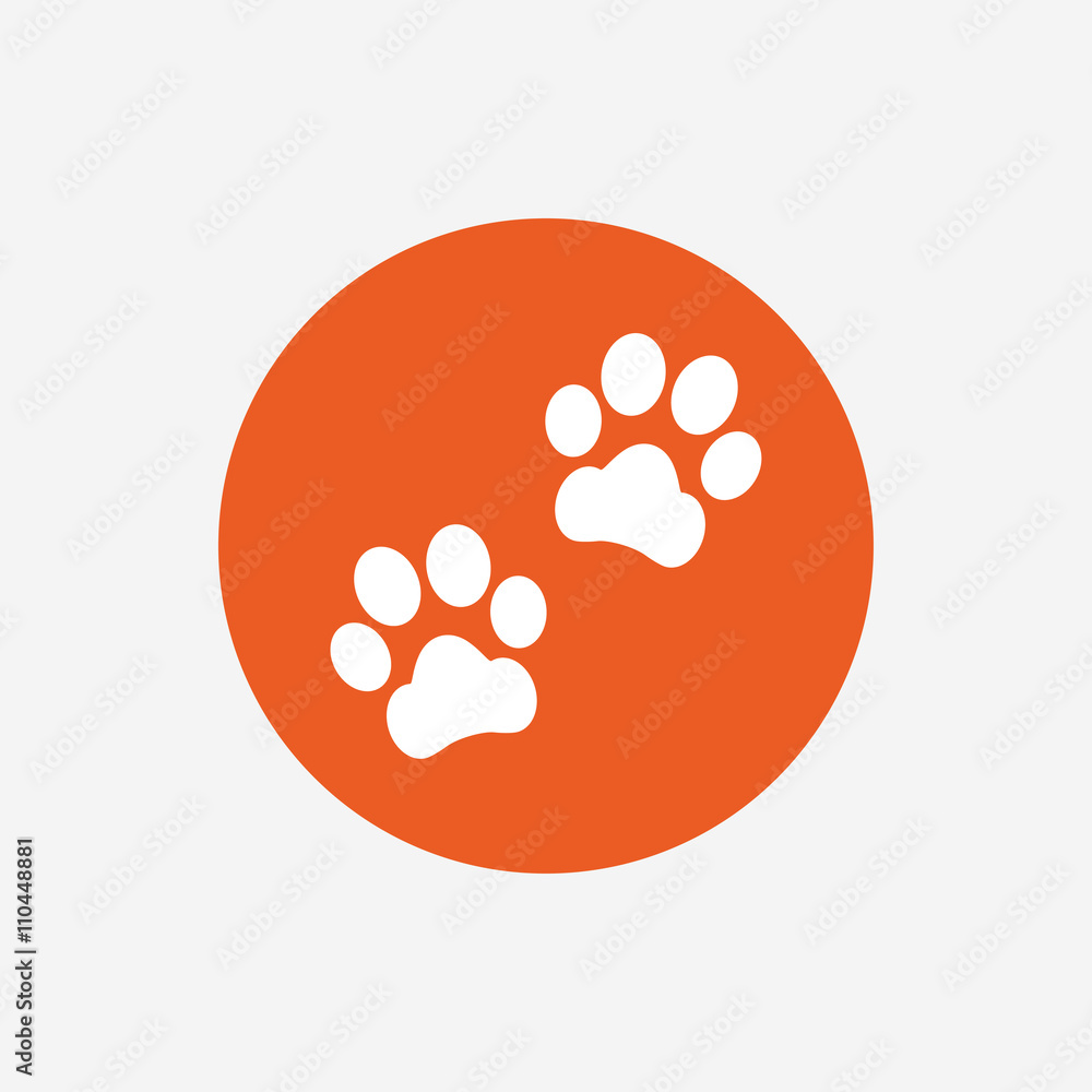 Paw sign icon. Dog pets steps symbol. Stock Vector | Adobe Stock