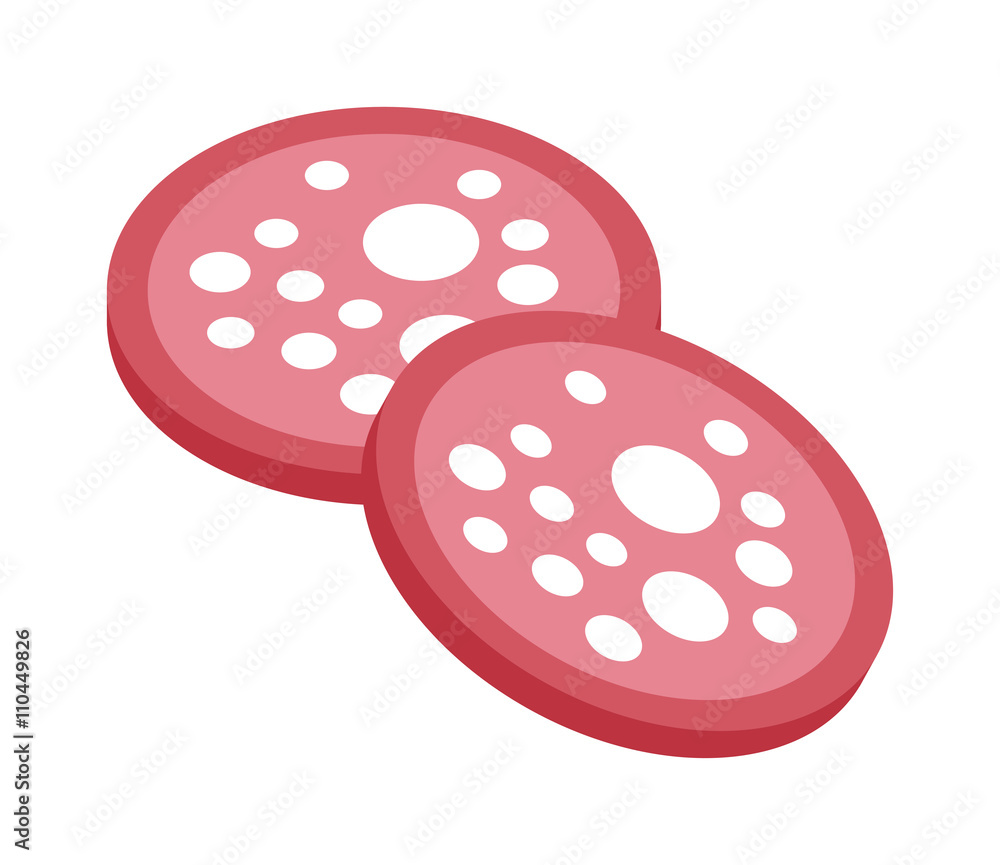 Salami slice vector illustration. Stock-Vektorgrafik | Adobe Stock