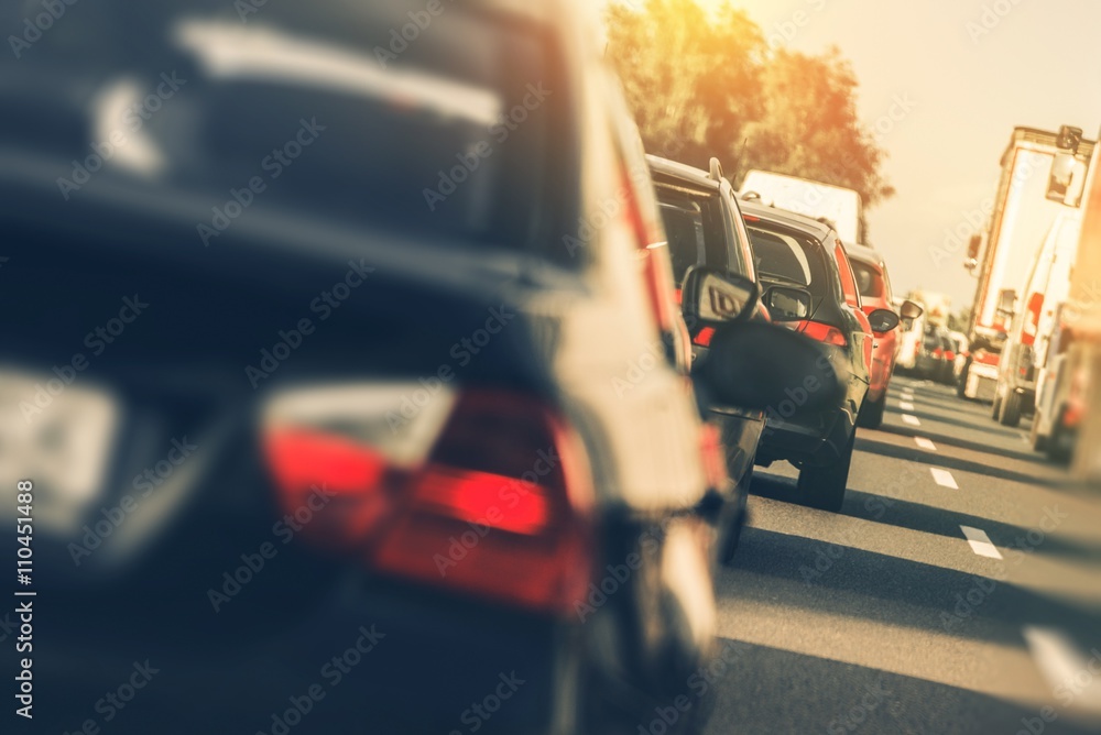 Heavy Highway Traffic Stock Photo | Adobe Stock