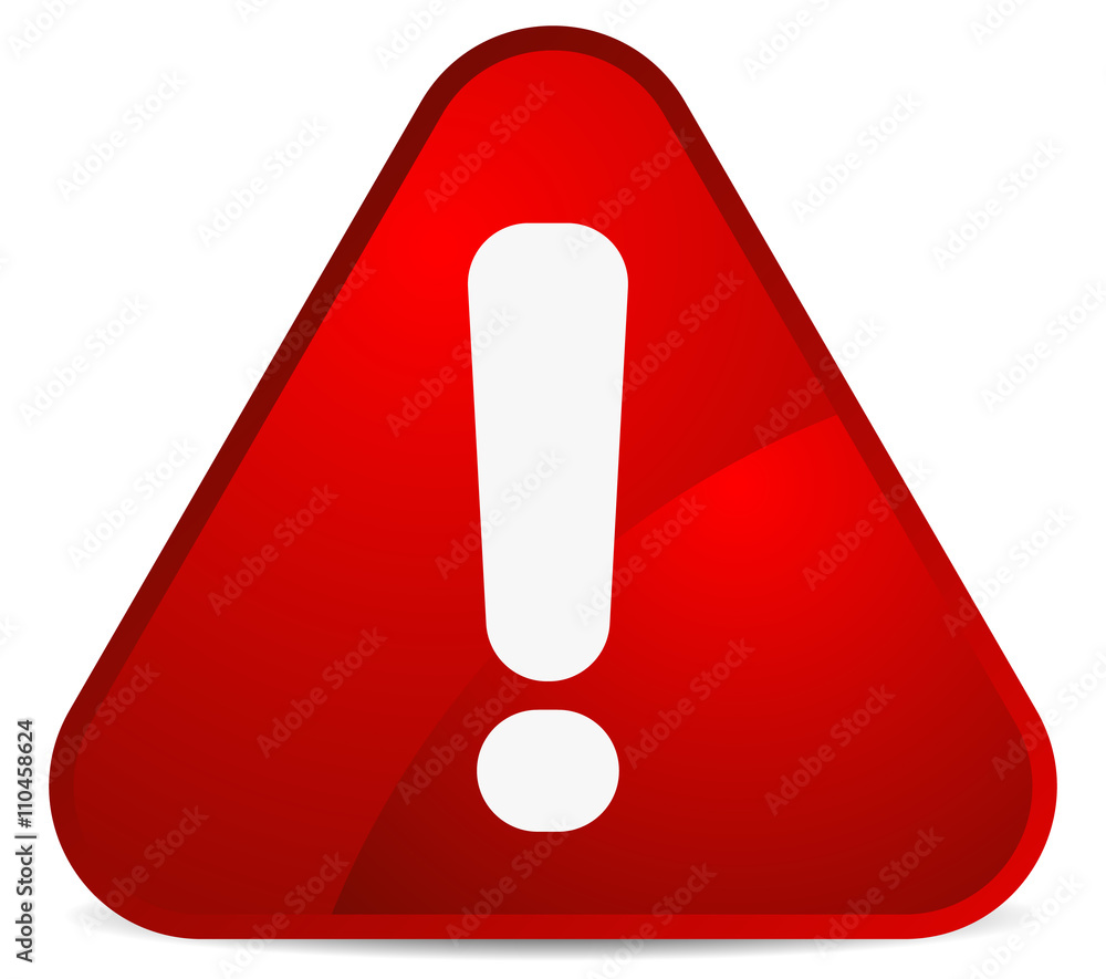 Cartoon like rounded warning, attention sign with exclamation ma Stock ...