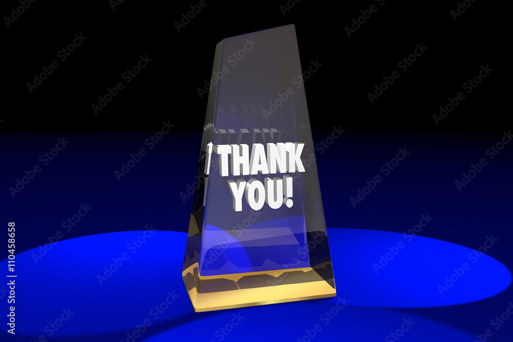 Thank You Appreciation Recognition Award Words 3d Illustration Stock ...