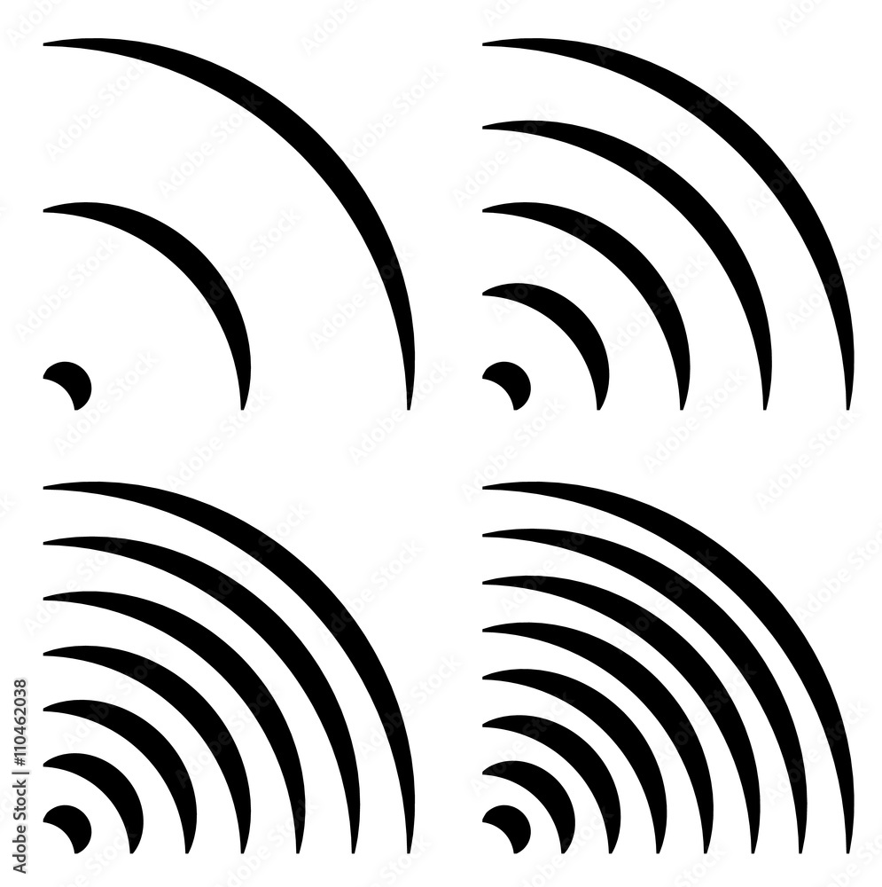 Signal shapes, generic quarter circles, bent lines with differen Stock ...