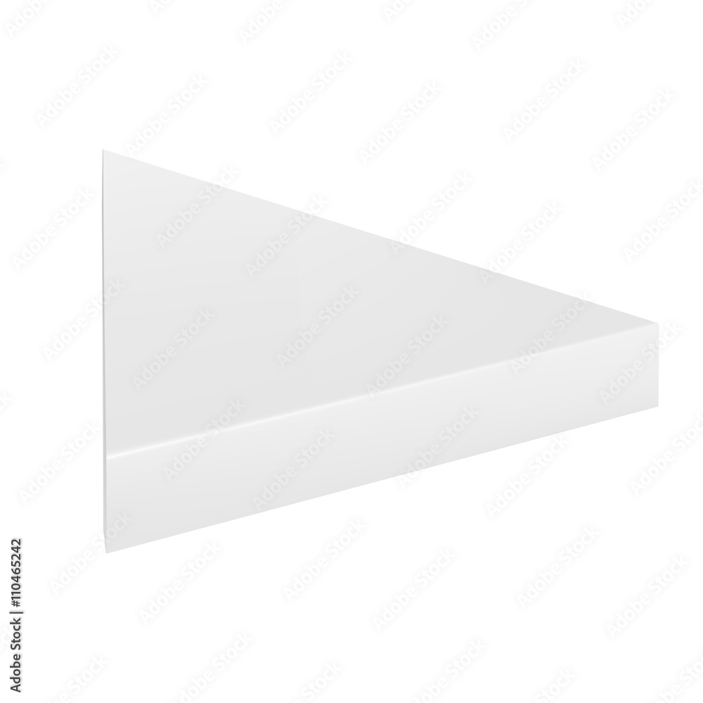 VECTOR PACKAGING: White gray thin triangle packaging box on isolated ...