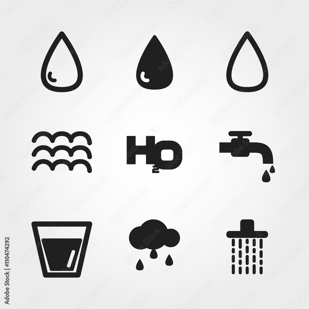 water icons Stock Vector | Adobe Stock
