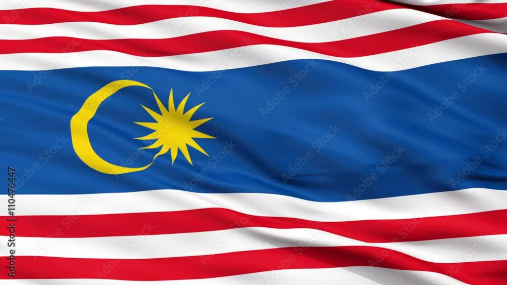 Kuala Lumpur Capital City Flag of Malaysia, Close Up Realistic 3D ...