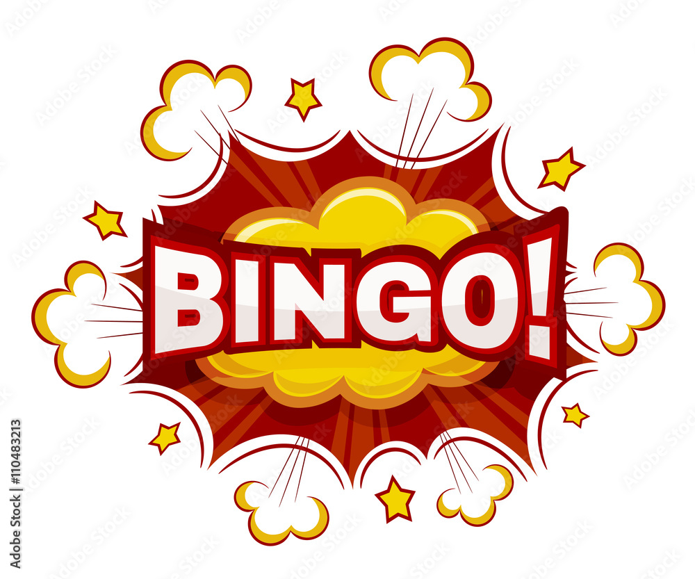 Color Cartoon explosion BINGO! Cartoon explosion on a white back Stock ...