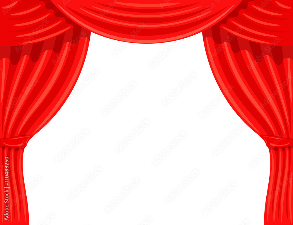 Cartoon theater. Cartoon theater kulisya on a white background. Stock ...