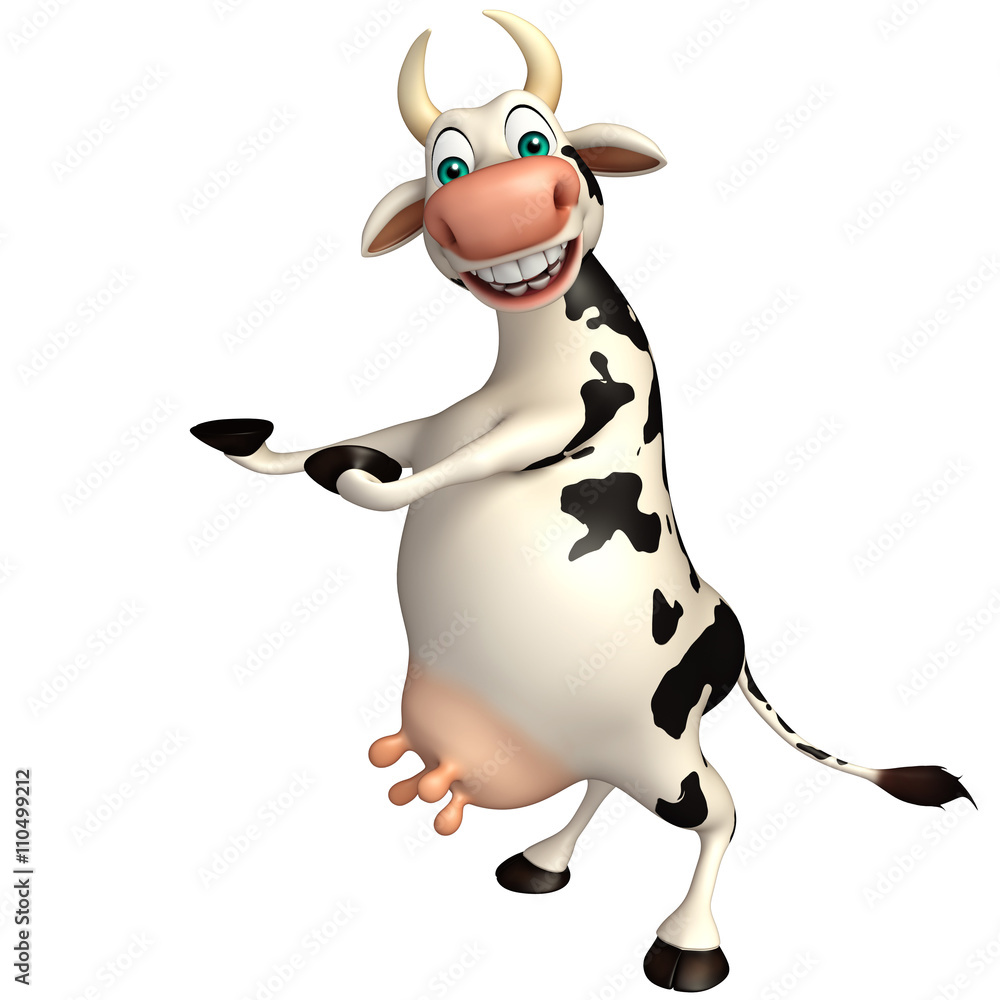 fun Cow funny cartoon character Stock Illustration | Adobe Stock