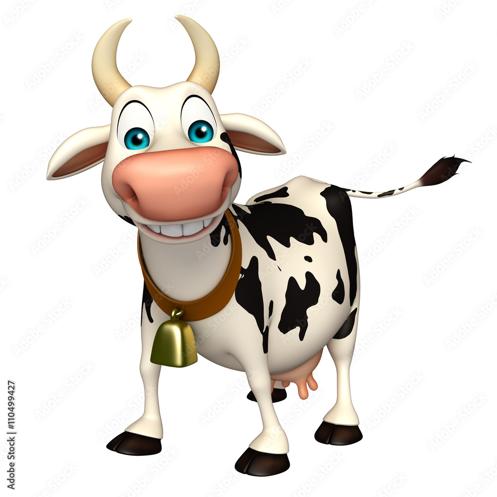 fun Cow funny cartoon character Stock Illustration | Adobe Stock