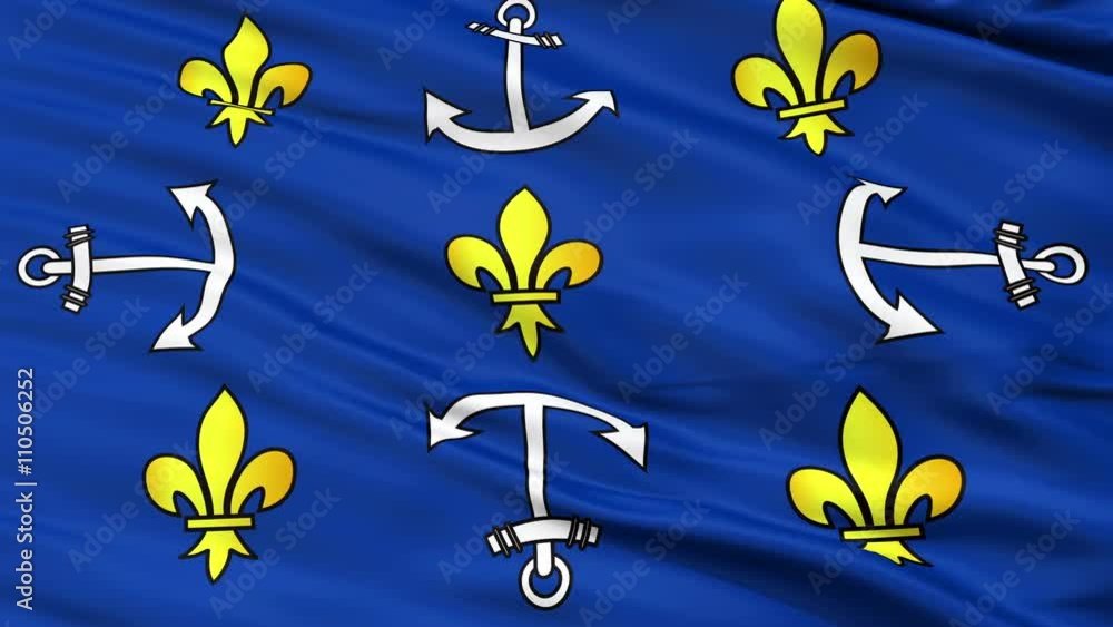 Port Louis Capital City Flag of Mauritius, Close Up Realistic 3D ...