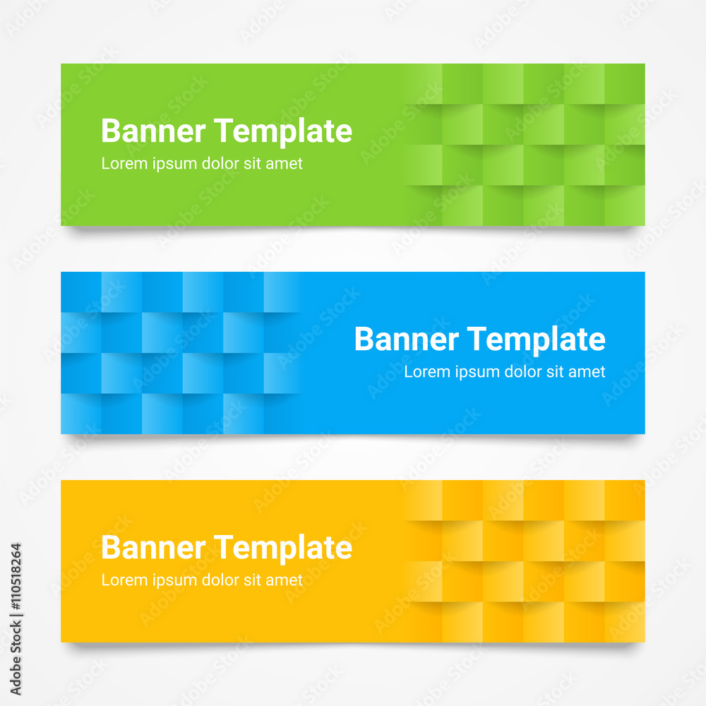 Set of modern colorful horizontal Vector Banners, page headers. Can be ...