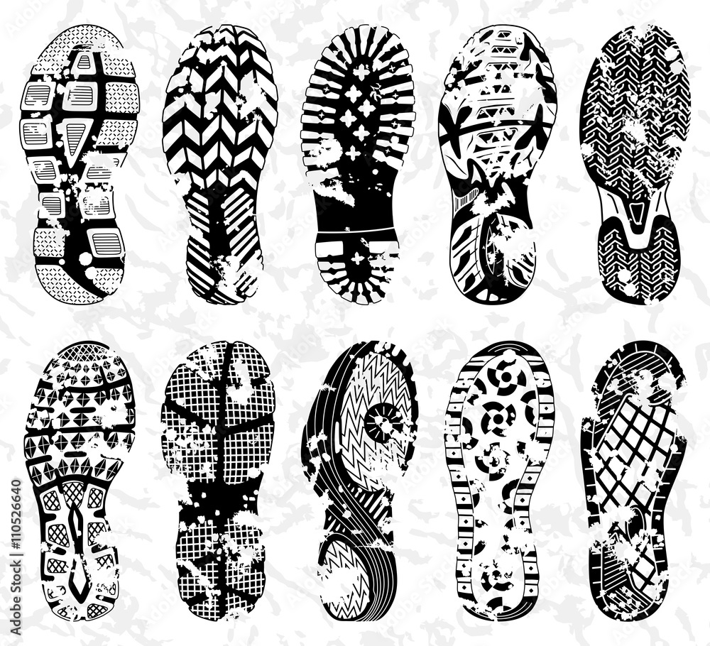 Grunge Shoe tracks - Illustration Collection of highly detailed ...