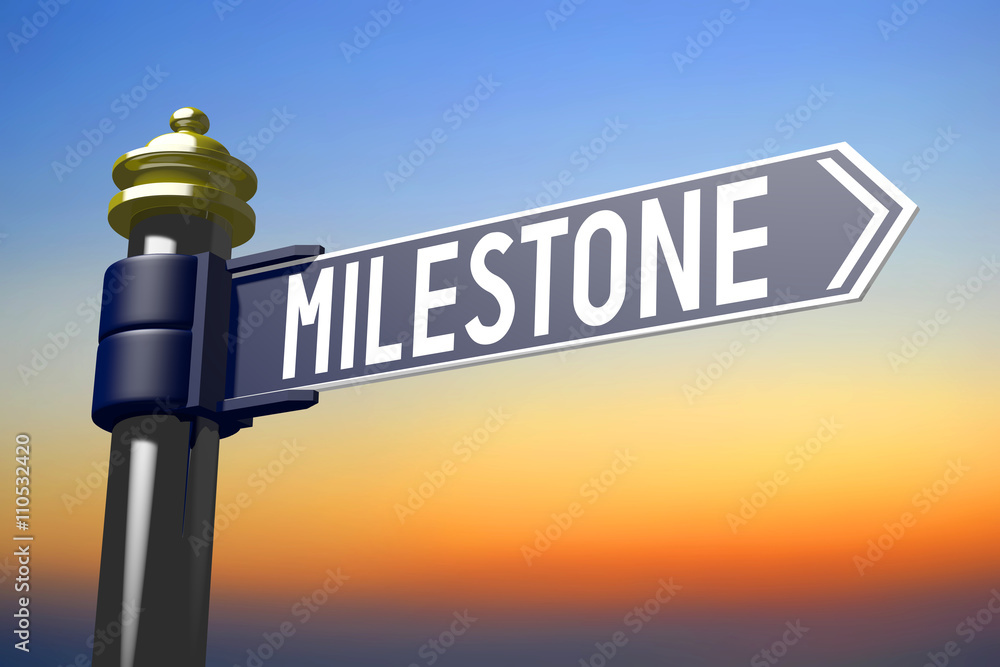Milestone signpost Stock Illustration | Adobe Stock
