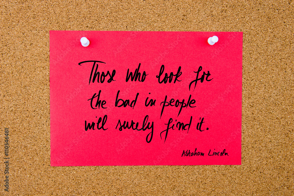 Quote written on red paper note Stock Photo | Adobe Stock