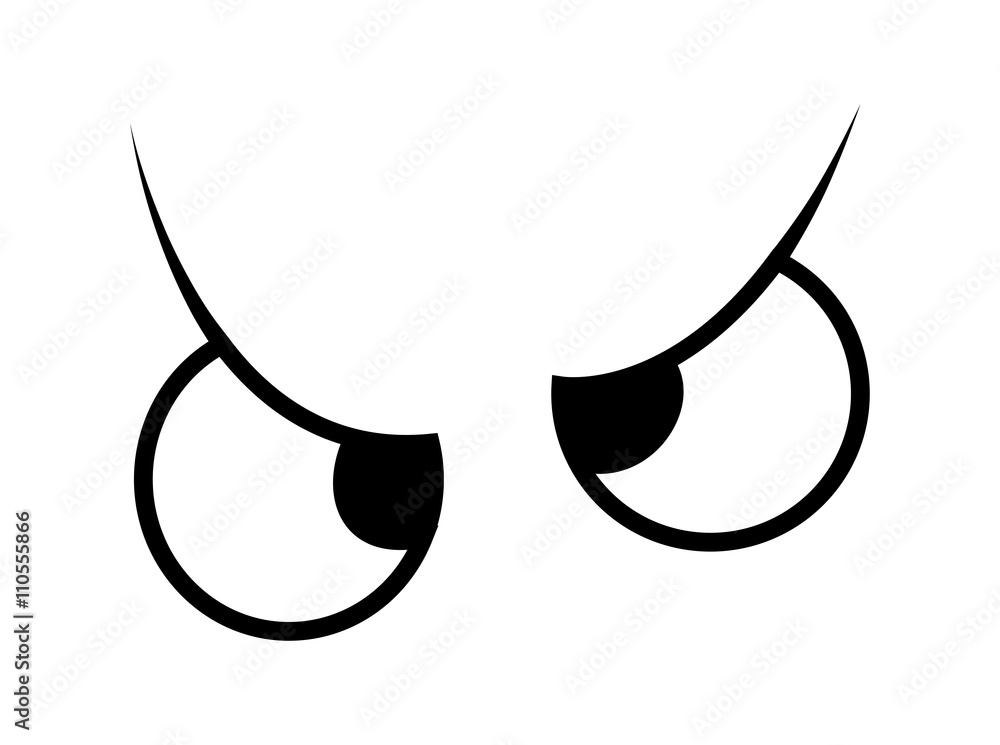 Angry eyes. Cartoon human body part. Vector illustration isolated on ...