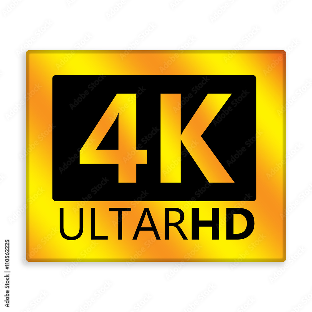 Ultra HD 4K icon Stock Illustration | Adobe Stock