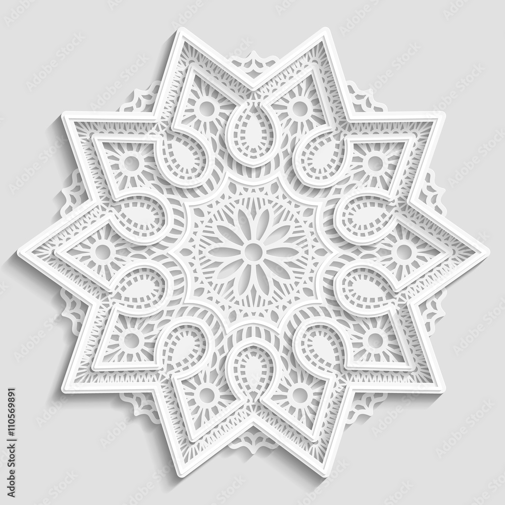 3D mandala, lacy paper doily, decorative flower, decorative snowflake ...