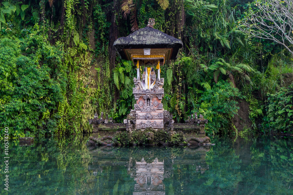 Hindu temple and Sacred Holy Springs located at hidden hills, Sebatu ...
