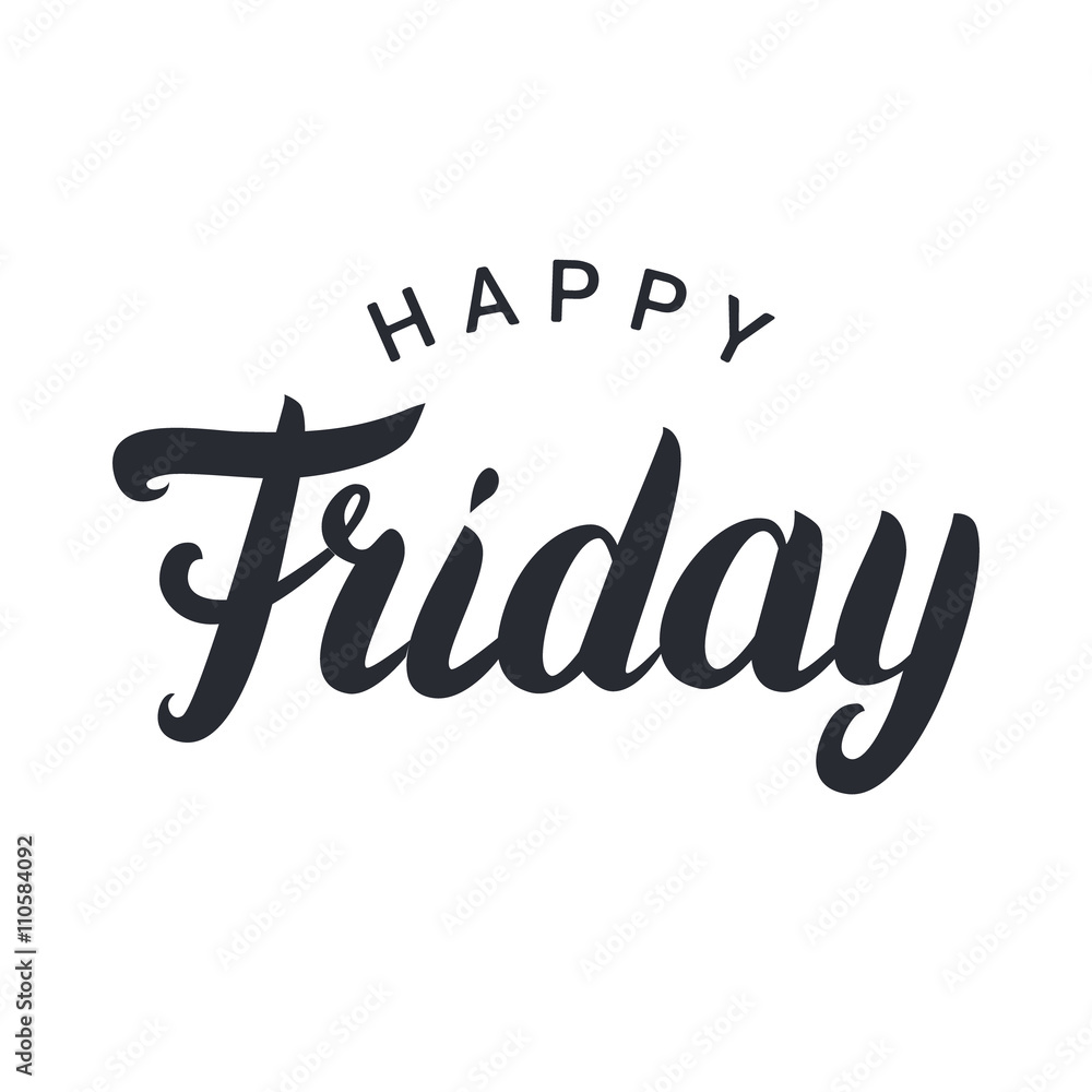 Happy friday hand written lettering. Stock Vector | Adobe Stock