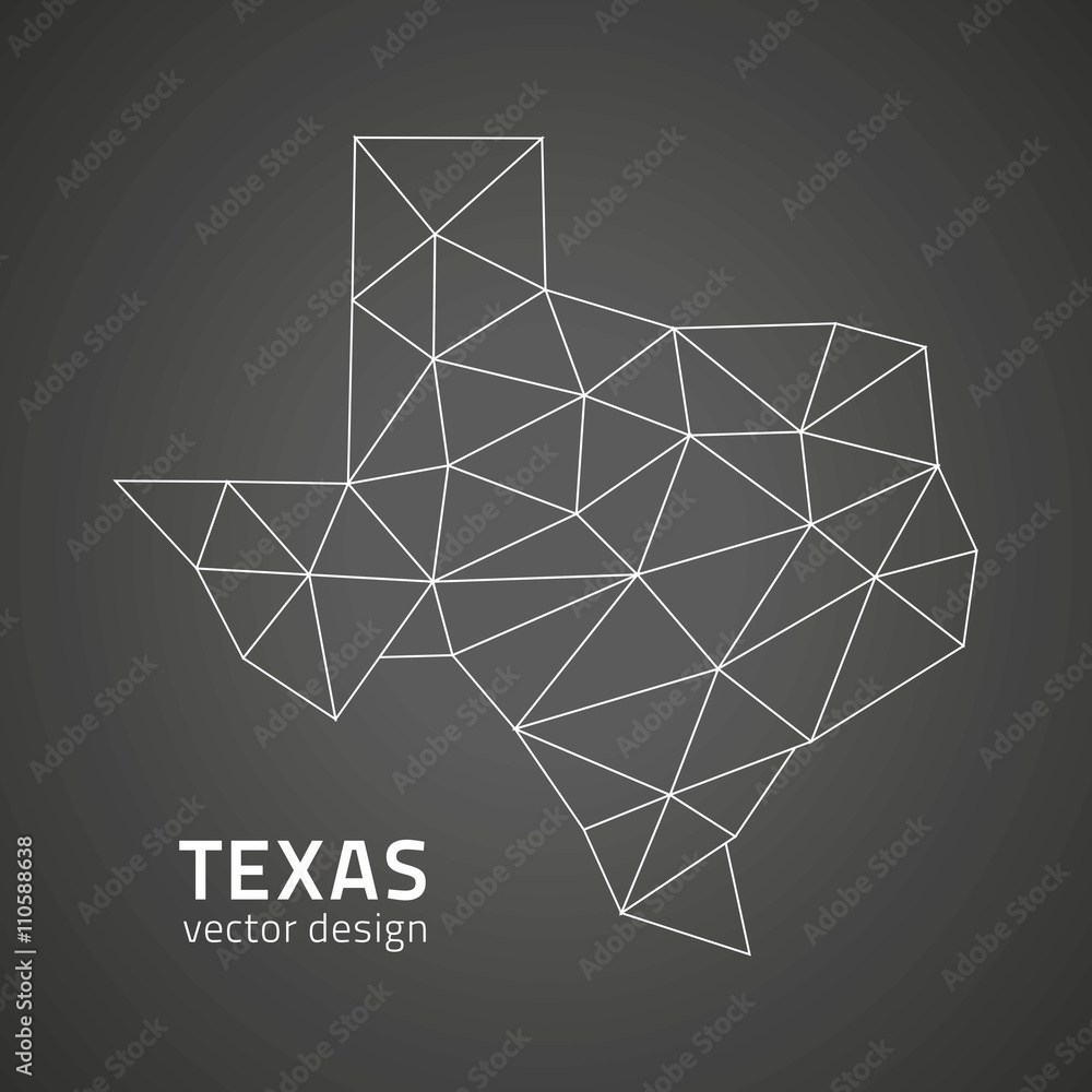 Texas grey vector outline map Stock Vector | Adobe Stock