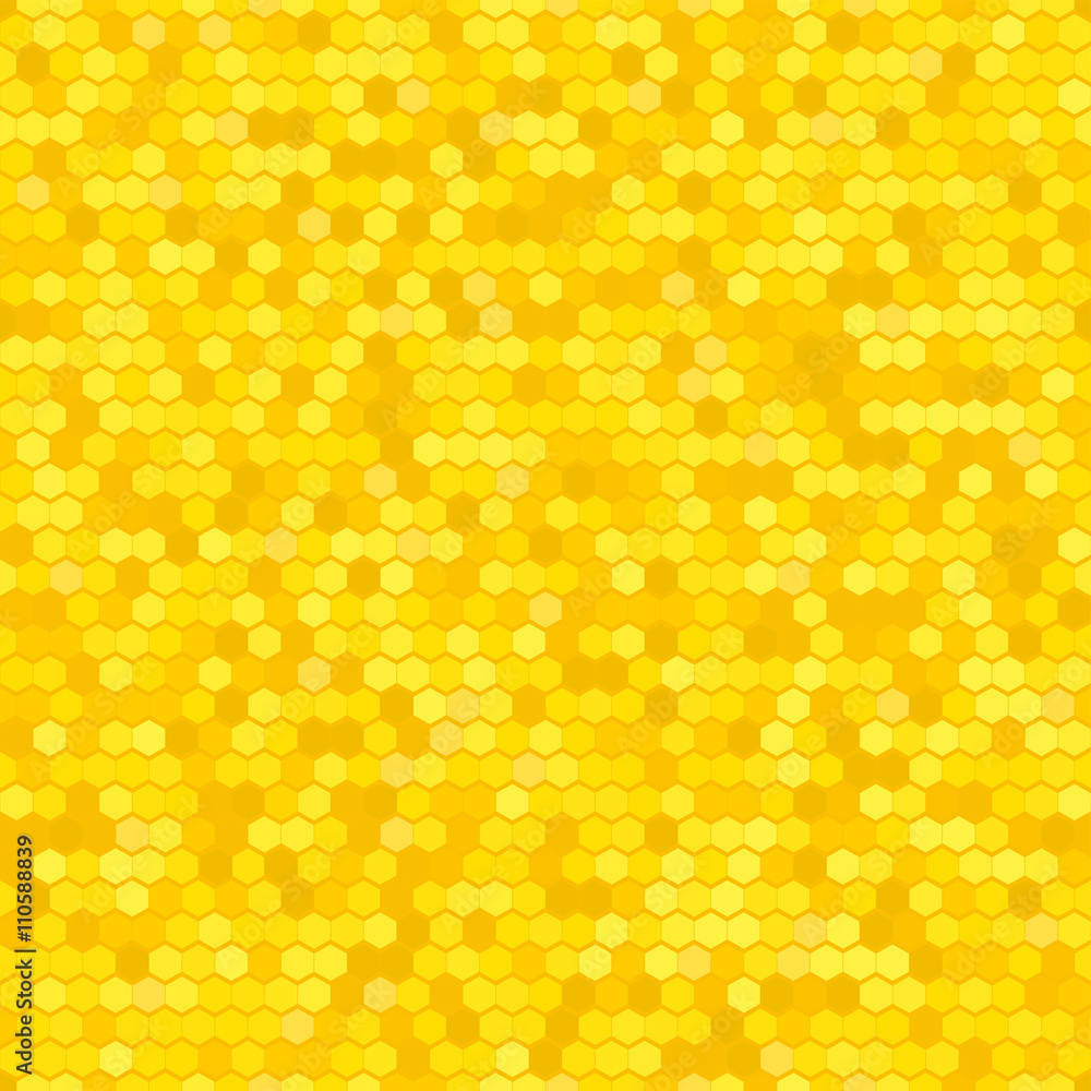 Yellow Hexagon Background. Abstract Geometric Seamless Pattern Stock ...