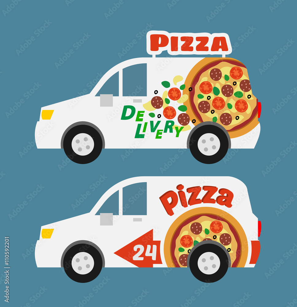 Pizza Delivery Car Clipart