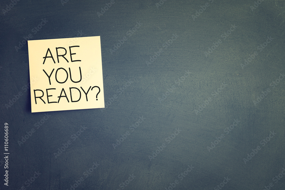 sticky with the note are you ready? Stock Photo | Adobe Stock