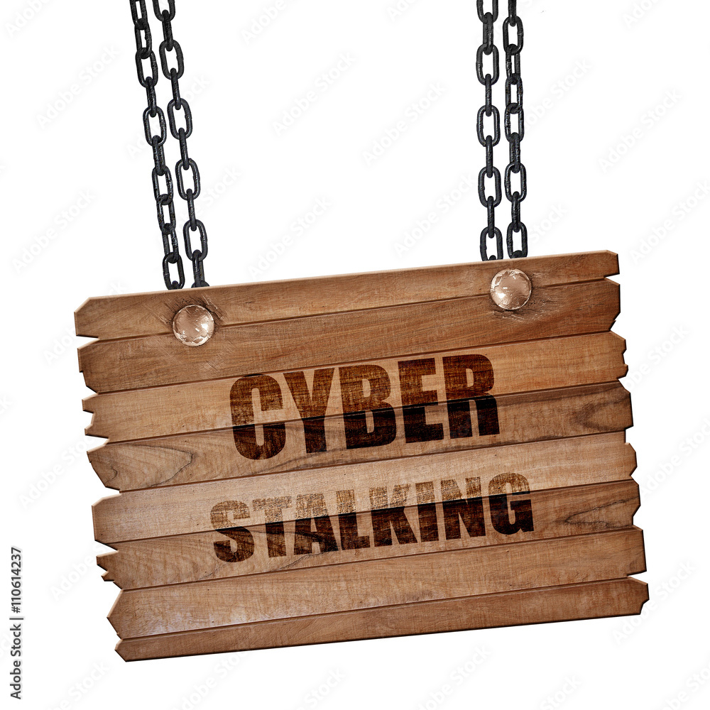Cyber stalking background, 3D rendering, wooden board on a grung Stock ...