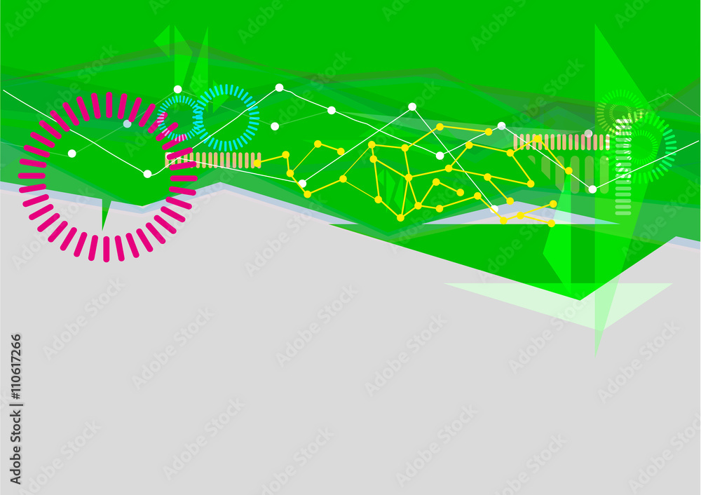 User Interface concept in Green and Gray. Editable Clip Art. Stock ...