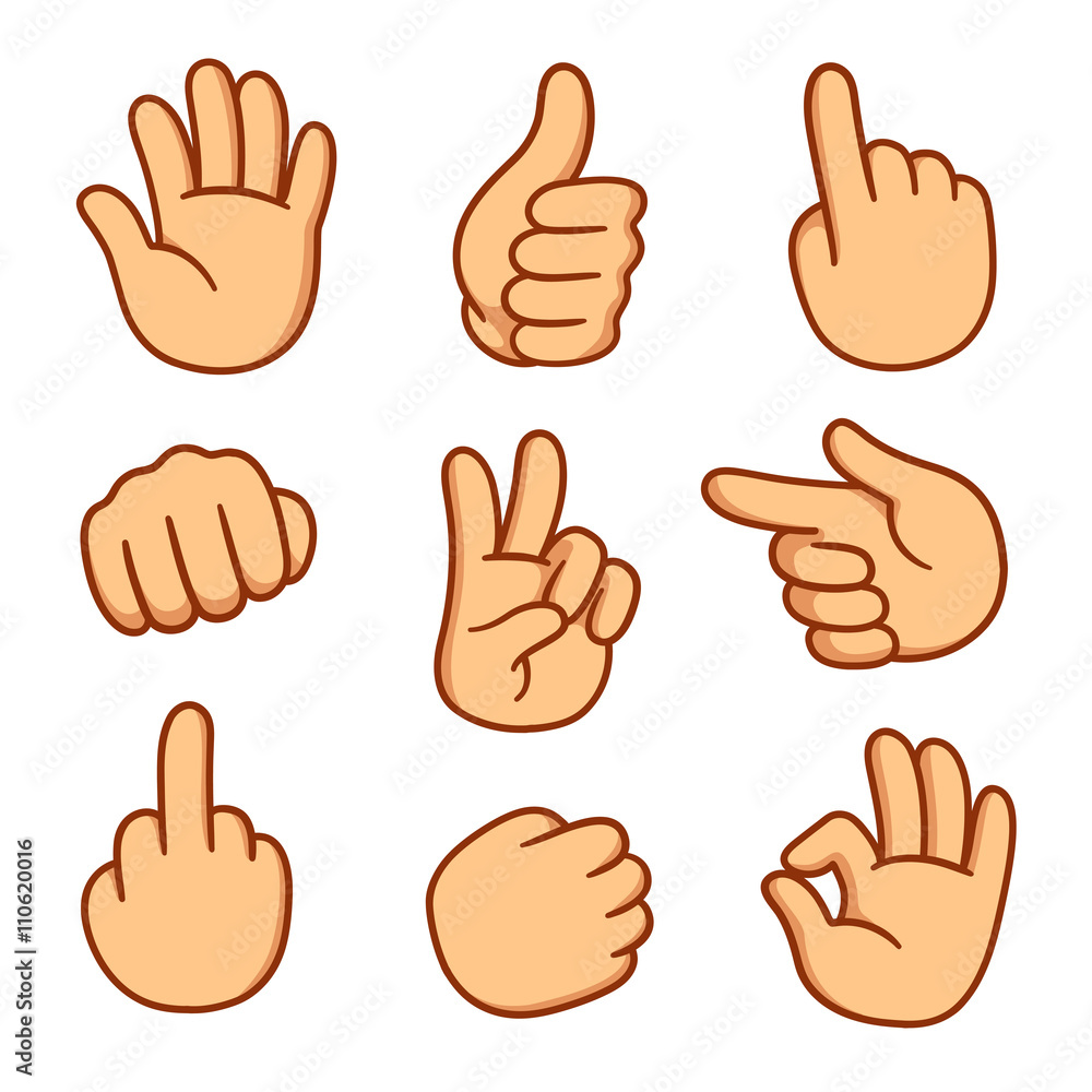 Cartoon hands set Stock Vector | Adobe Stock