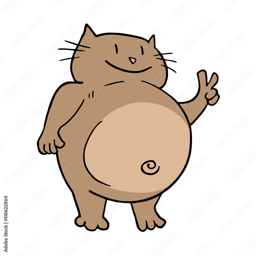 funny fat cat Stock Vector | Adobe Stock