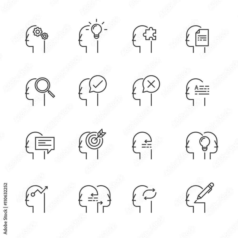 Outline Icon Set of User Icon and People Icon. Icon Design , for Stock ...