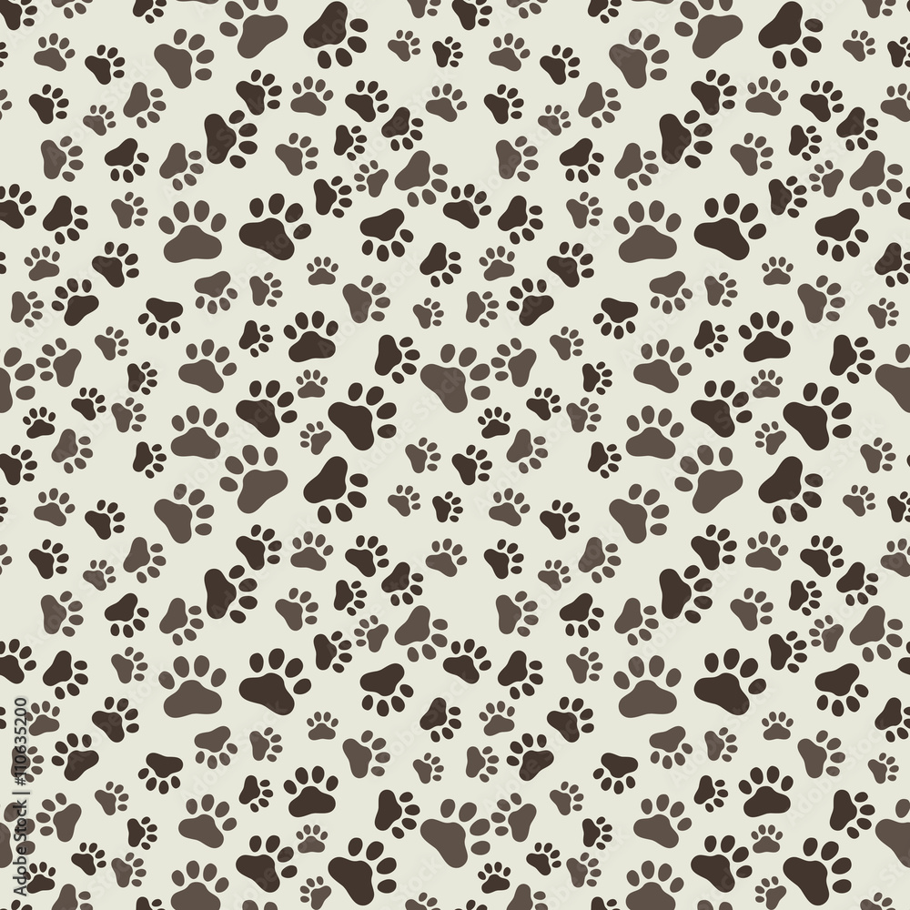 Dog Paw Print Seamless, anilams pattern, vector illustration Stock ...