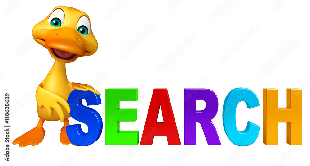 cute Duck cartoon character with search sign Stock Illustration | Adobe ...