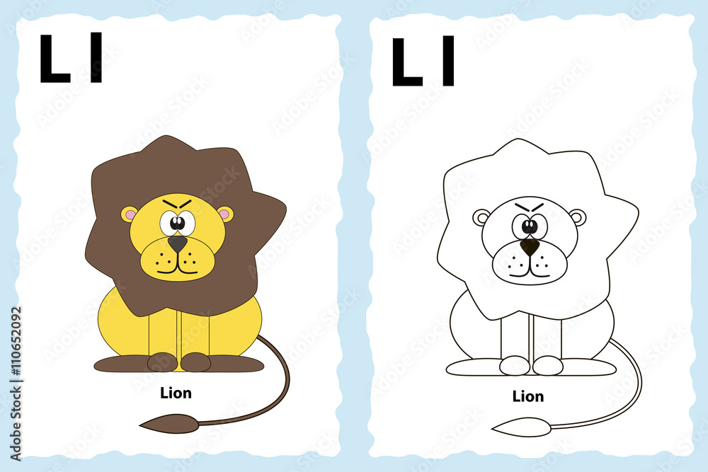 alphabet coloring book page with outline clip art to color. Letter L ...