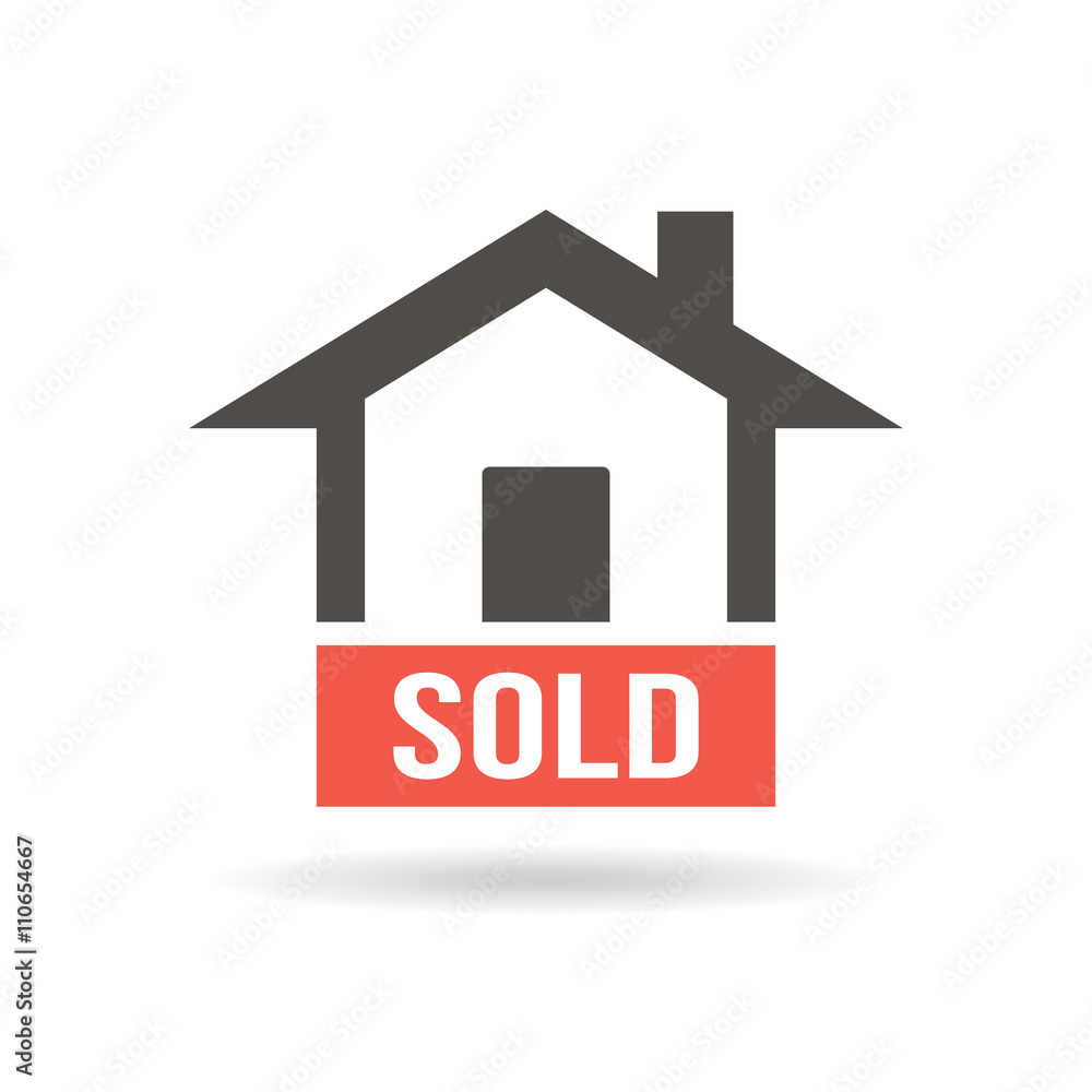 Sold House Logo. Vector graphic design Stock Vector | Adobe Stock
