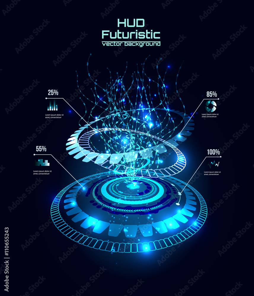 Futuristic interface infographics, HUD, vector background Stock Vector ...