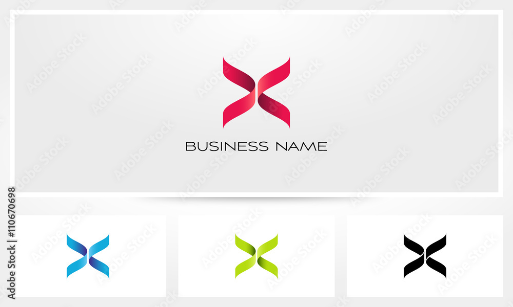 X Ribbon Folded Letter Cross Logo Stock Vector | Adobe Stock