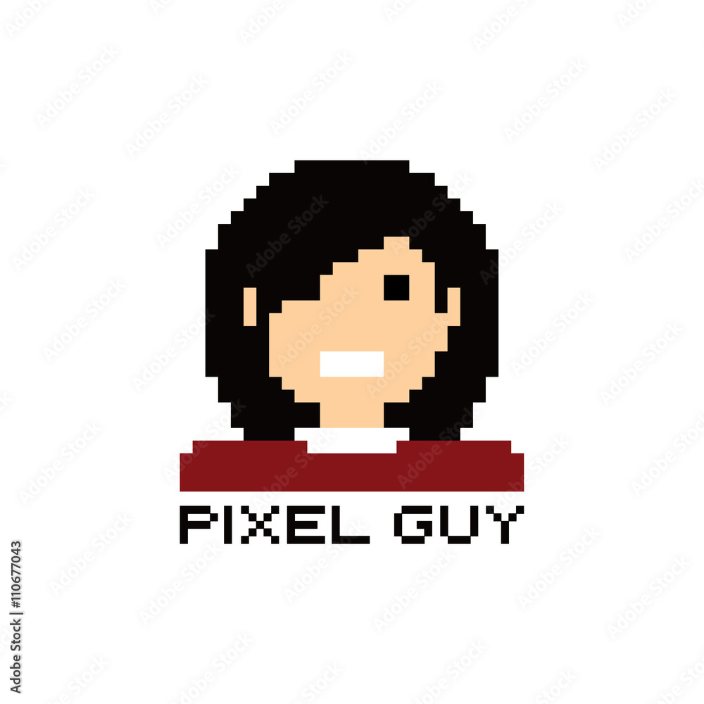 pixel people theme avatar guy Stock Vector | Adobe Stock