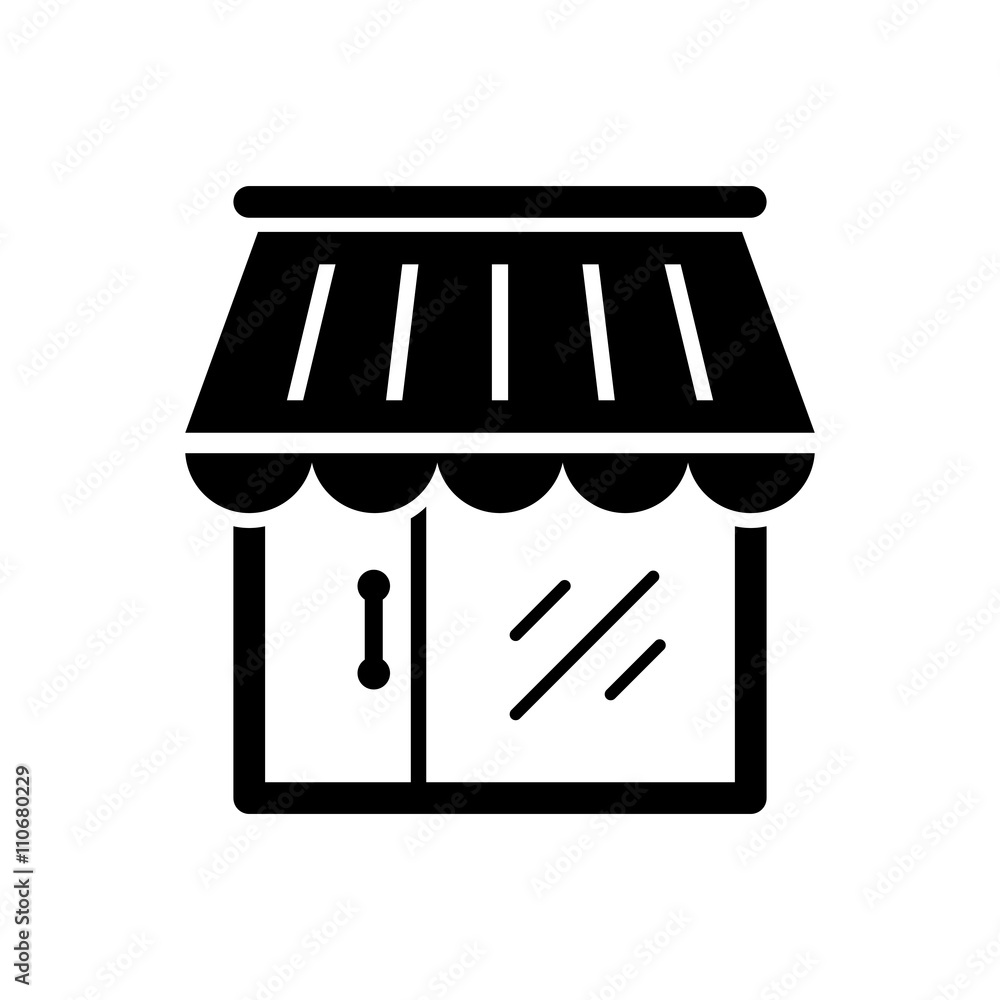 store icon black on white background Stock Vector | Adobe Stock