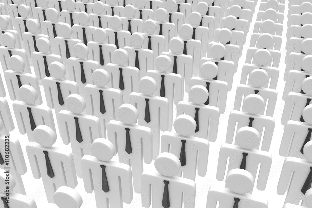 group of people figures on white background. 3d rendering. Stock ...