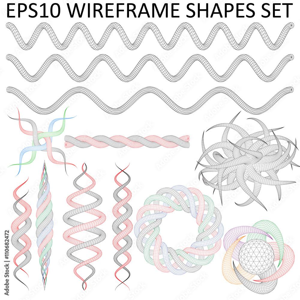 wireframe shapes pack. Stock Vector | Adobe Stock