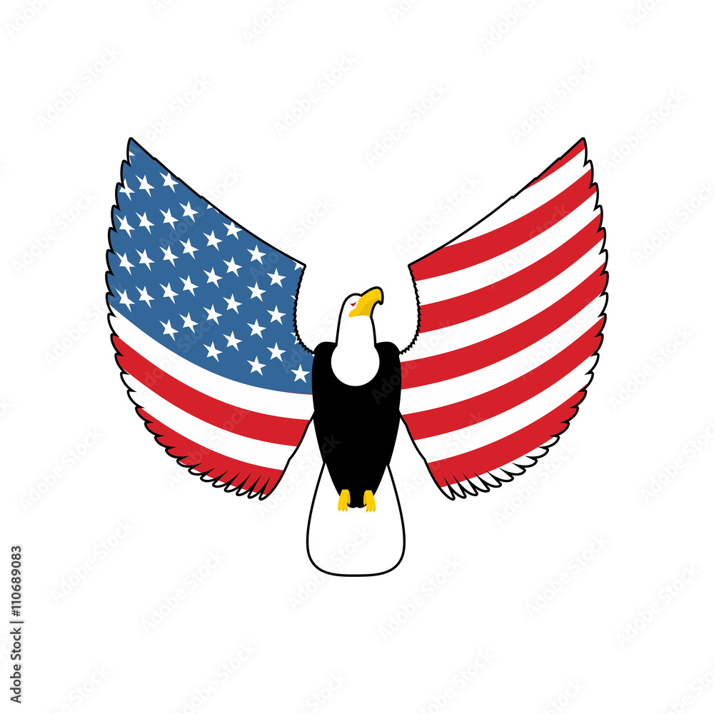 Eagle with American flag wings. USA national symbol. Patriotic b Stock ...