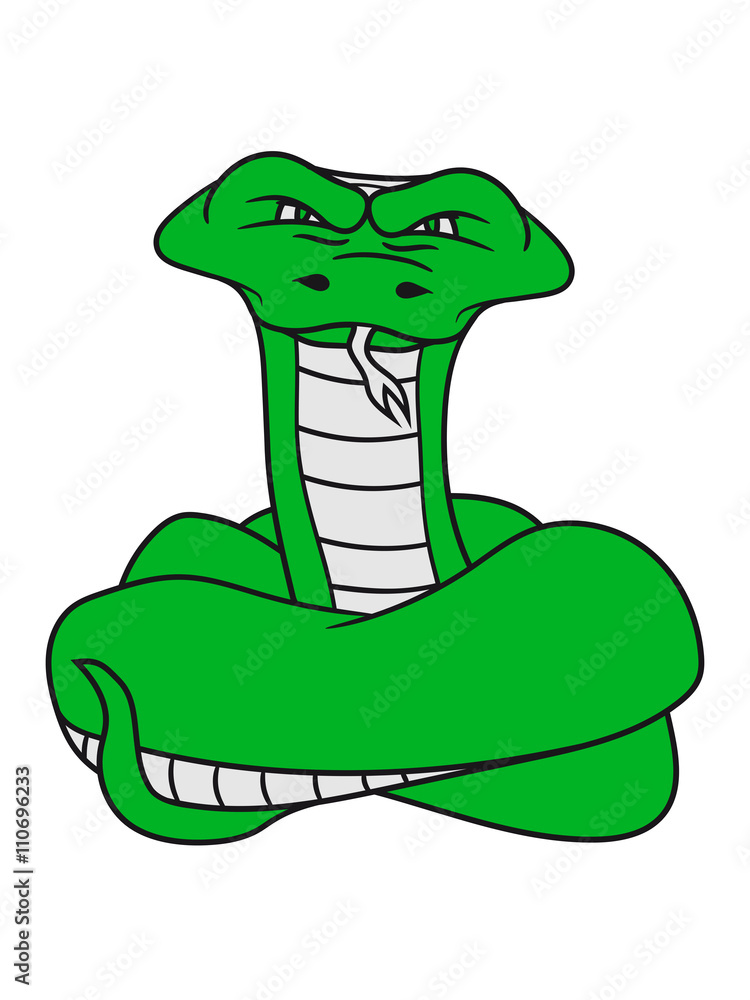 wicked cool dangerous cobra snake comic cartoon design Stock ...