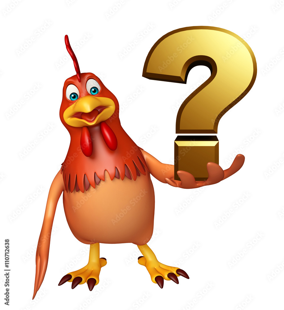 Hen cartoon character with question mark sign Stock Illustration ...
